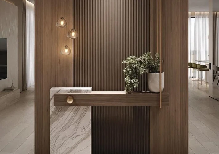 Slatted Wood Wall Panels for Hotels, Restaurants, and Commercial Spaces ...