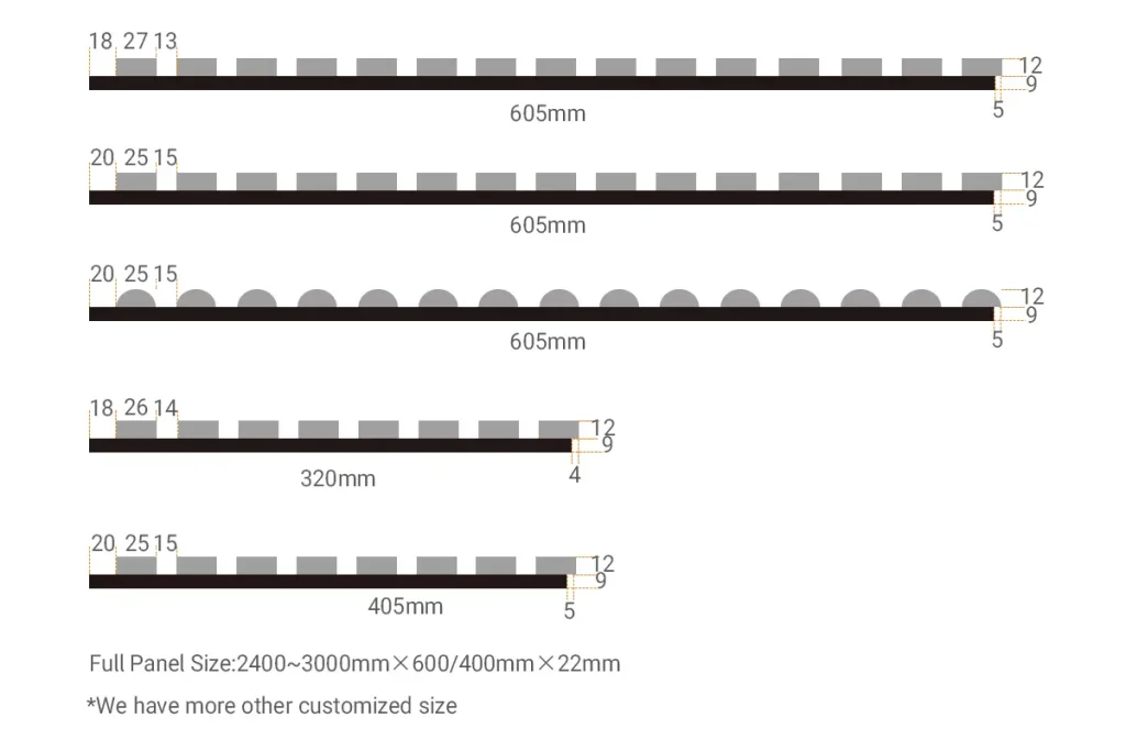 Slat Dark Brown Acoustic Panels - Sound Absorbing Wall Panels