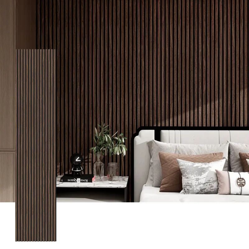 Slat Dark Brown Acoustic Panels - Sound Absorbing Wall Panels